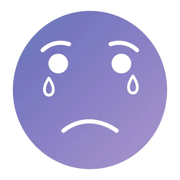 Crying Face Emoticon Icon Vector Illustration Stock Vector by ...