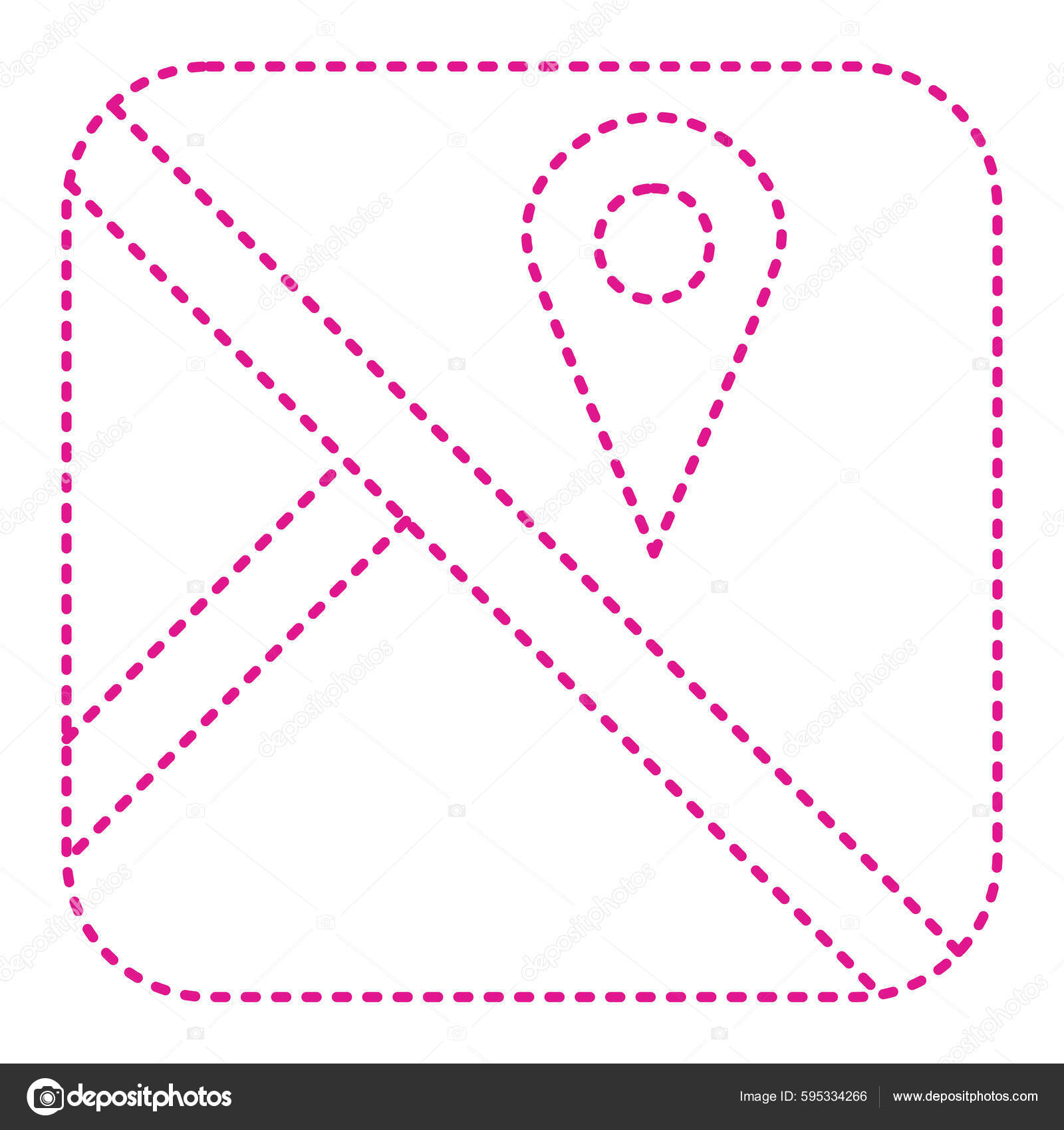 Dotted Line Map World Vector Illustration Vector de stock por ...