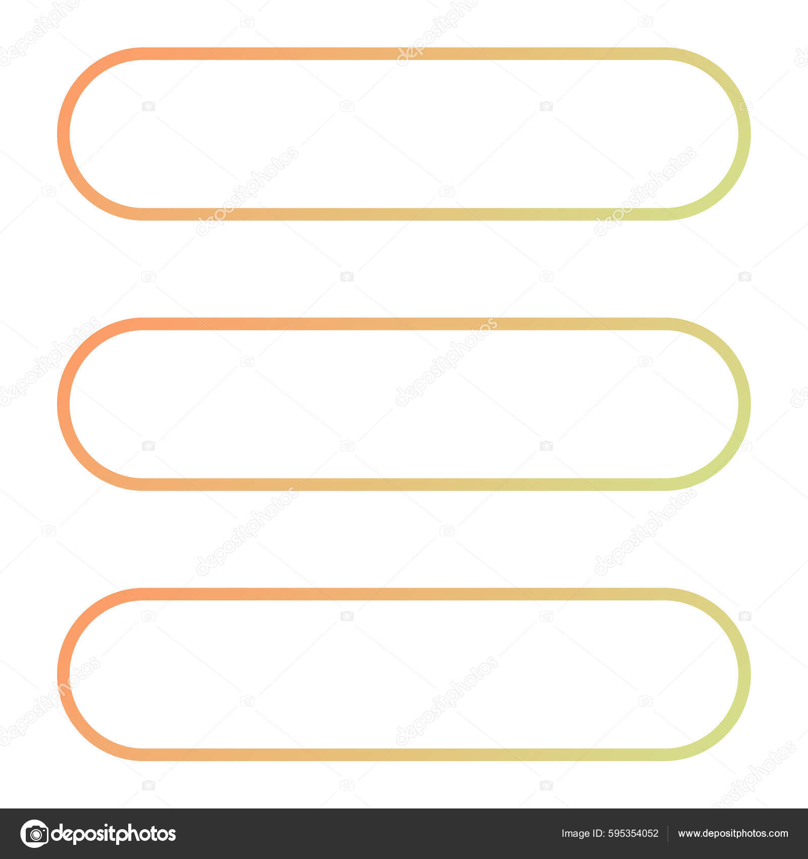 Set Different Types Horizontal Shapes Isolated Vector Illustration ...