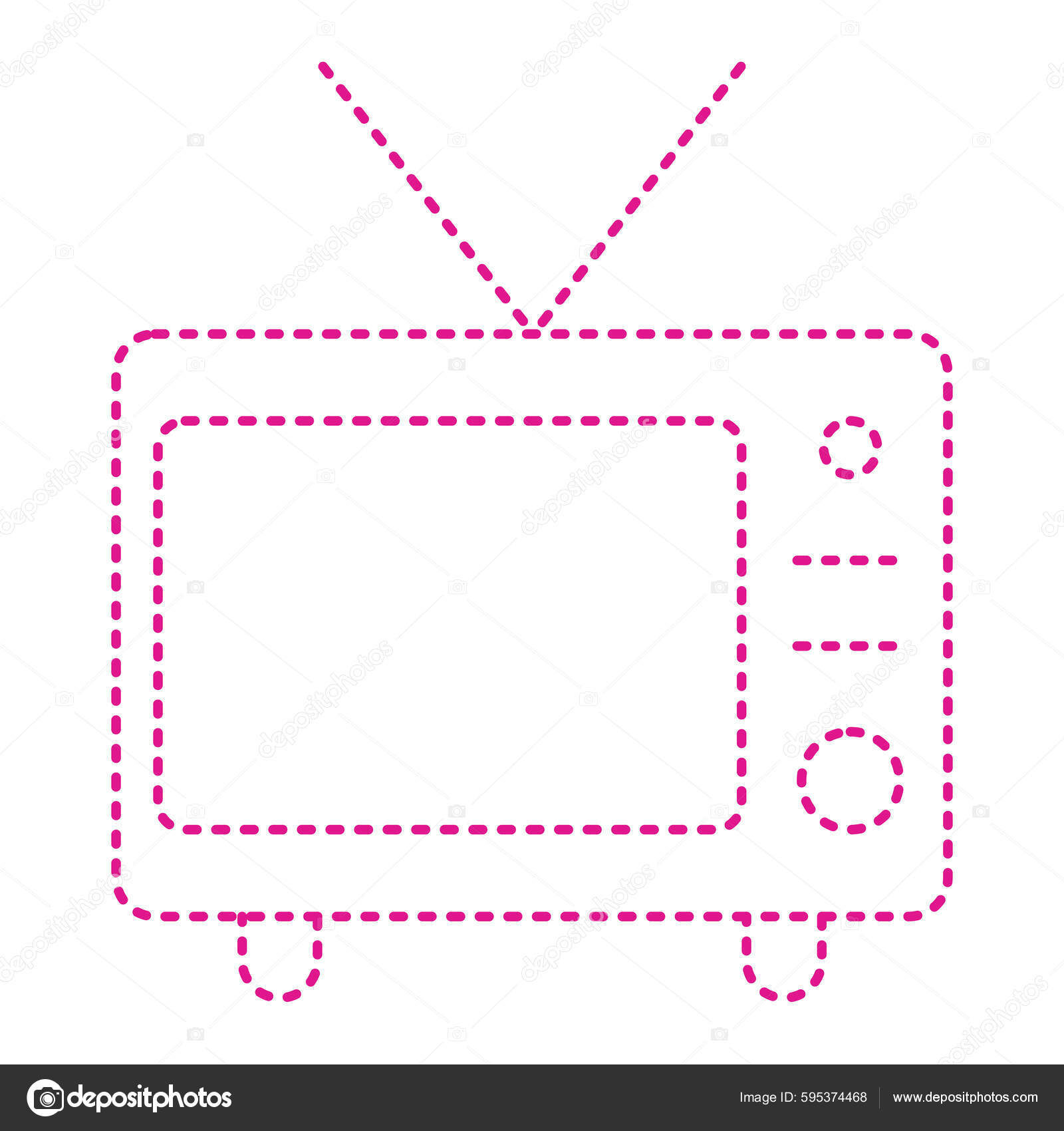 Icon Dotted Illustration Television Vector Symbol Isolated White ...