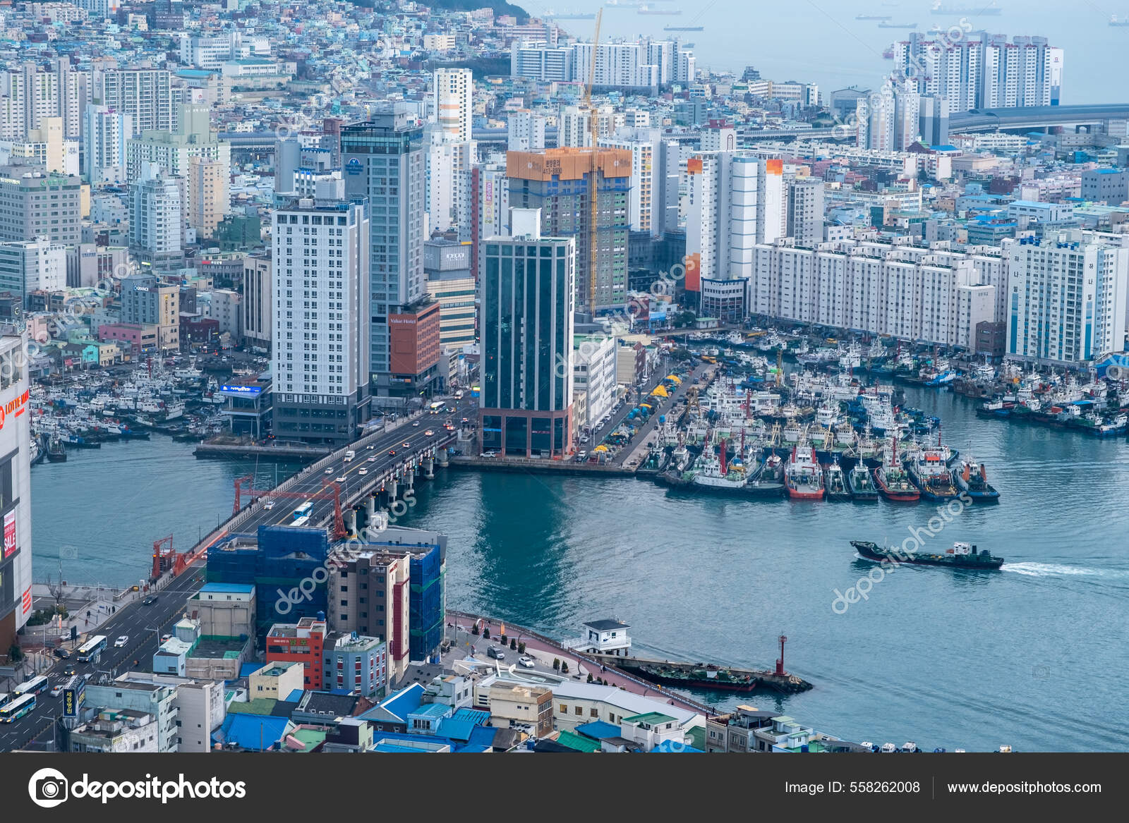 Busan Korea December 2019 Cityscape Shipping Port Angel View Busan ...