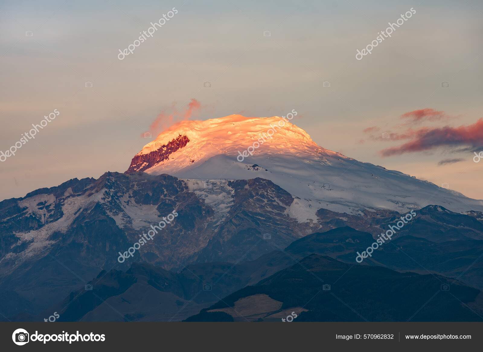 Cayambe Volcano Ecuador Sunset Close Iconic Volcano Taken Quitsato ...