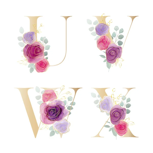 Vectores de Letras con rosas, imágenes vectoriales | Depositphotos