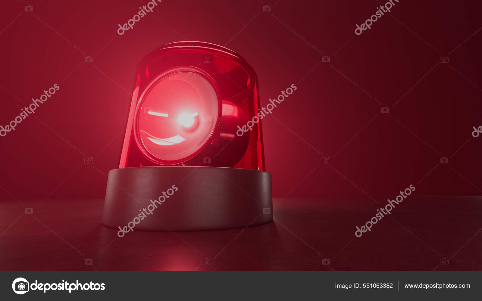 3d render red emergency flasher with volume light — Stock Photo ...