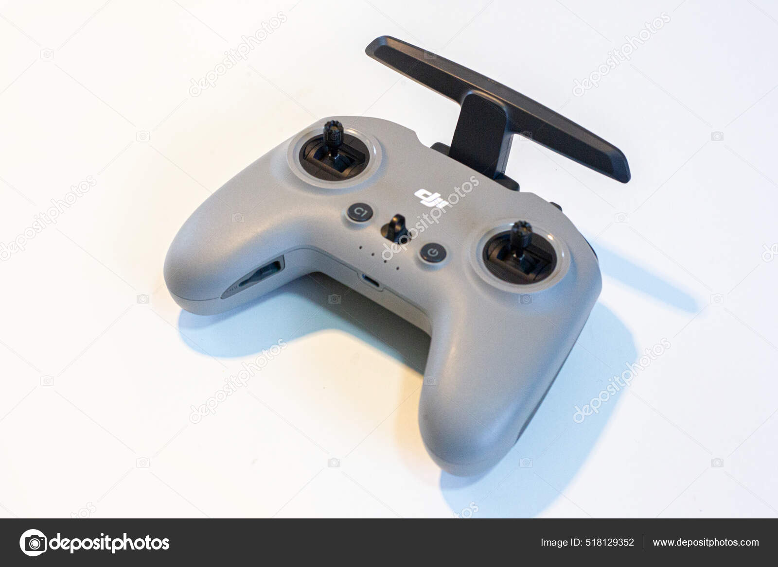 Remote controller with joysticks of drone DJI FPV. Chengdu China. 20 ...