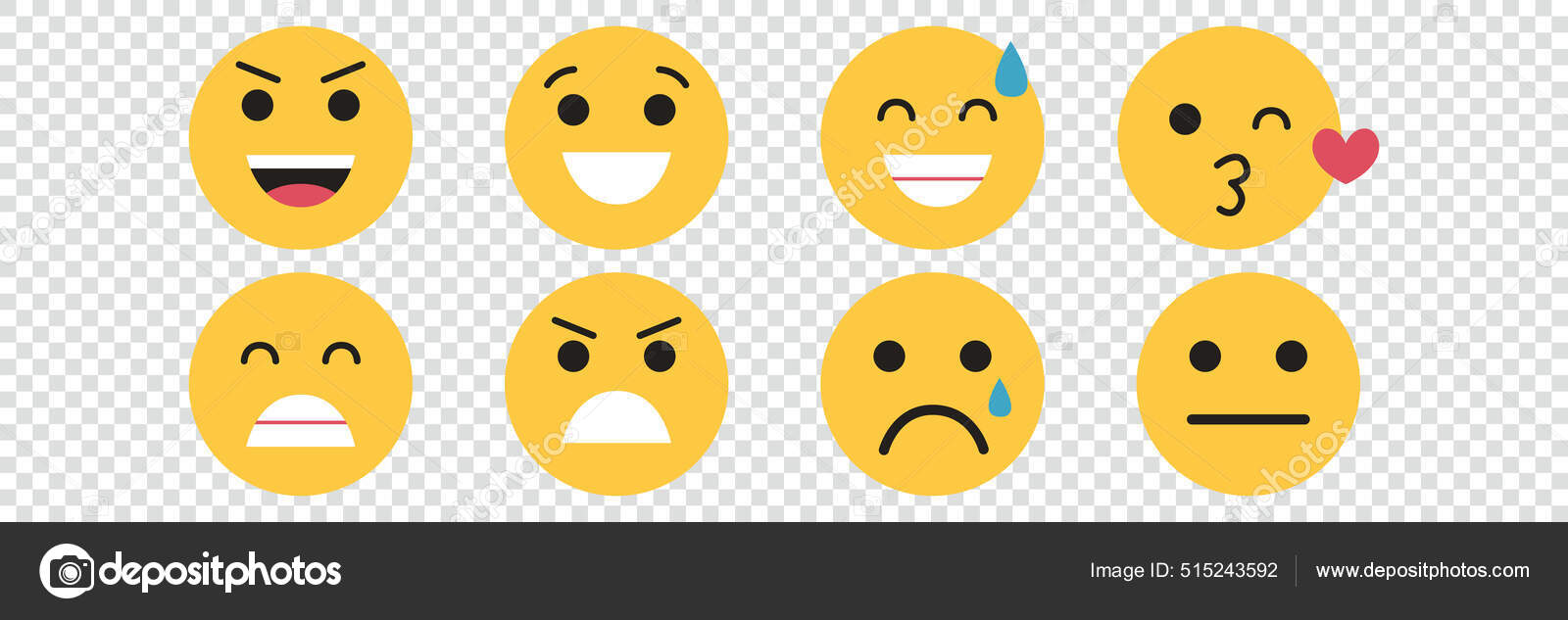 Set Emoji Various Emotions Vector Stock Vector by ©kurnia009 515243592