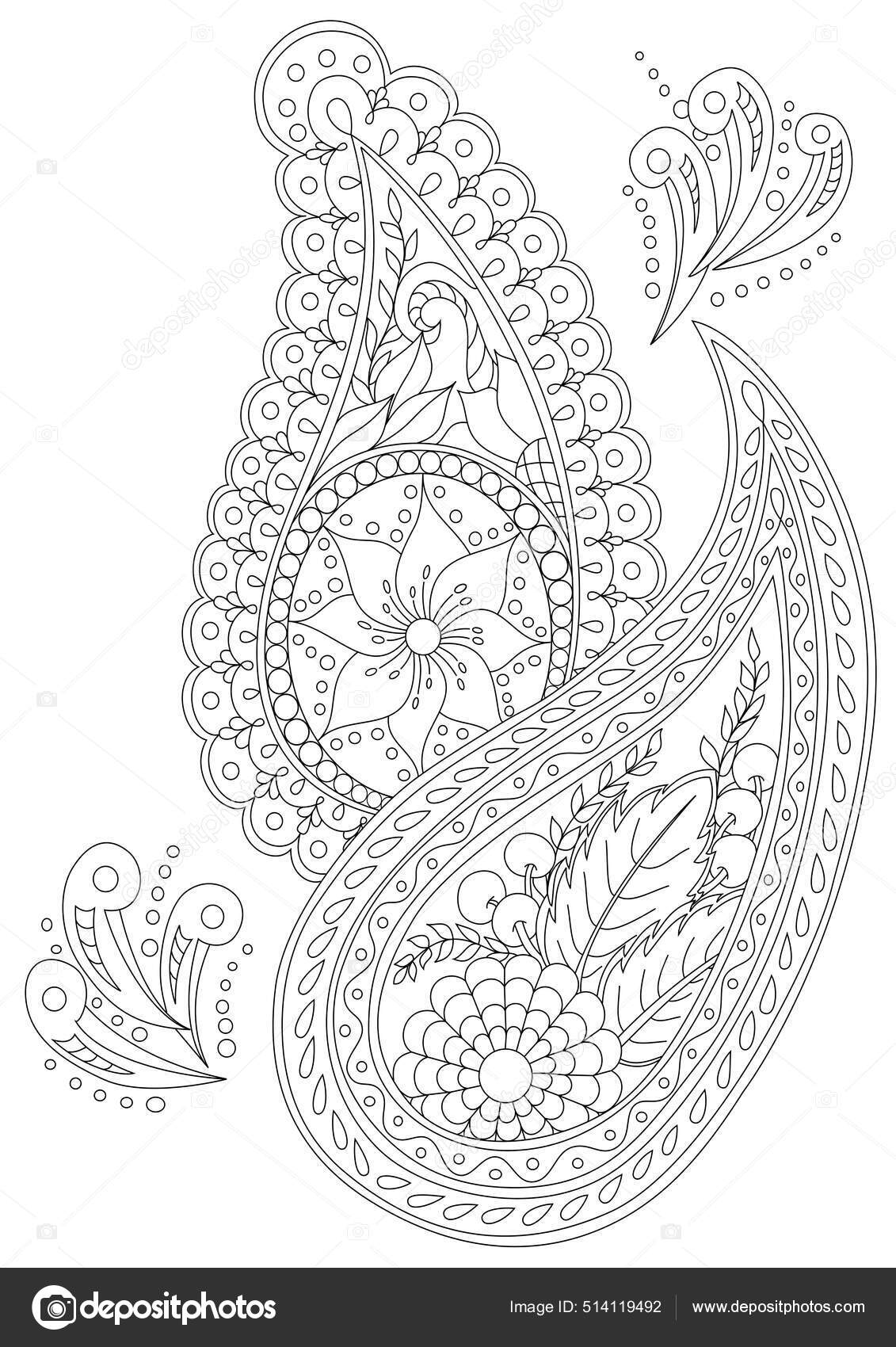 Paisley 51 Coloring Page Paisley Coloring Pages