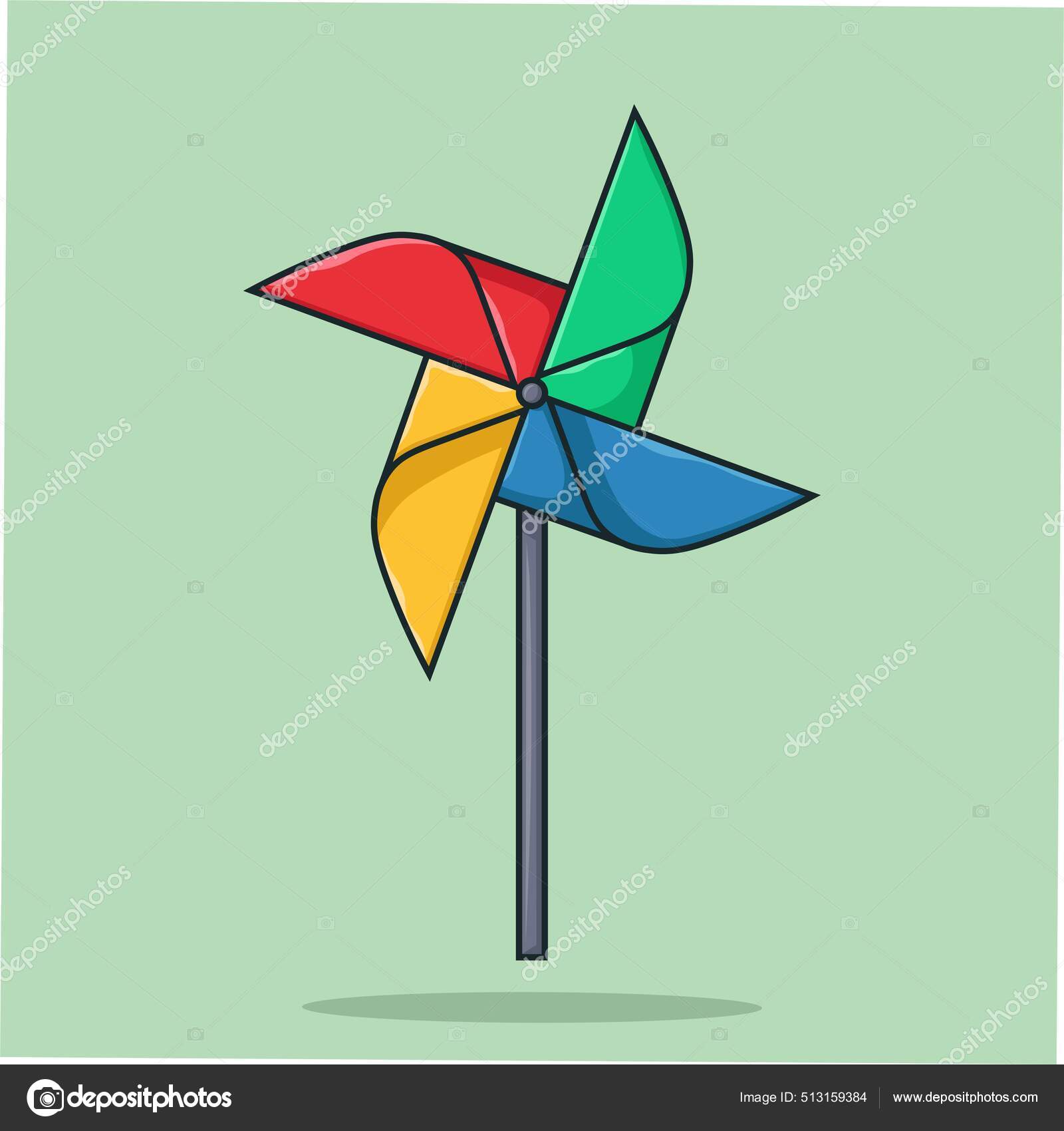 Pinwheel Colorfull Cartoon Vector Illustration Stock Vector by ...