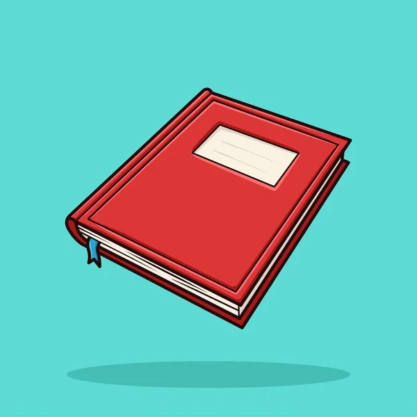 One Red Book Standing Vector Cartoon Illustration Stock Vector by ...