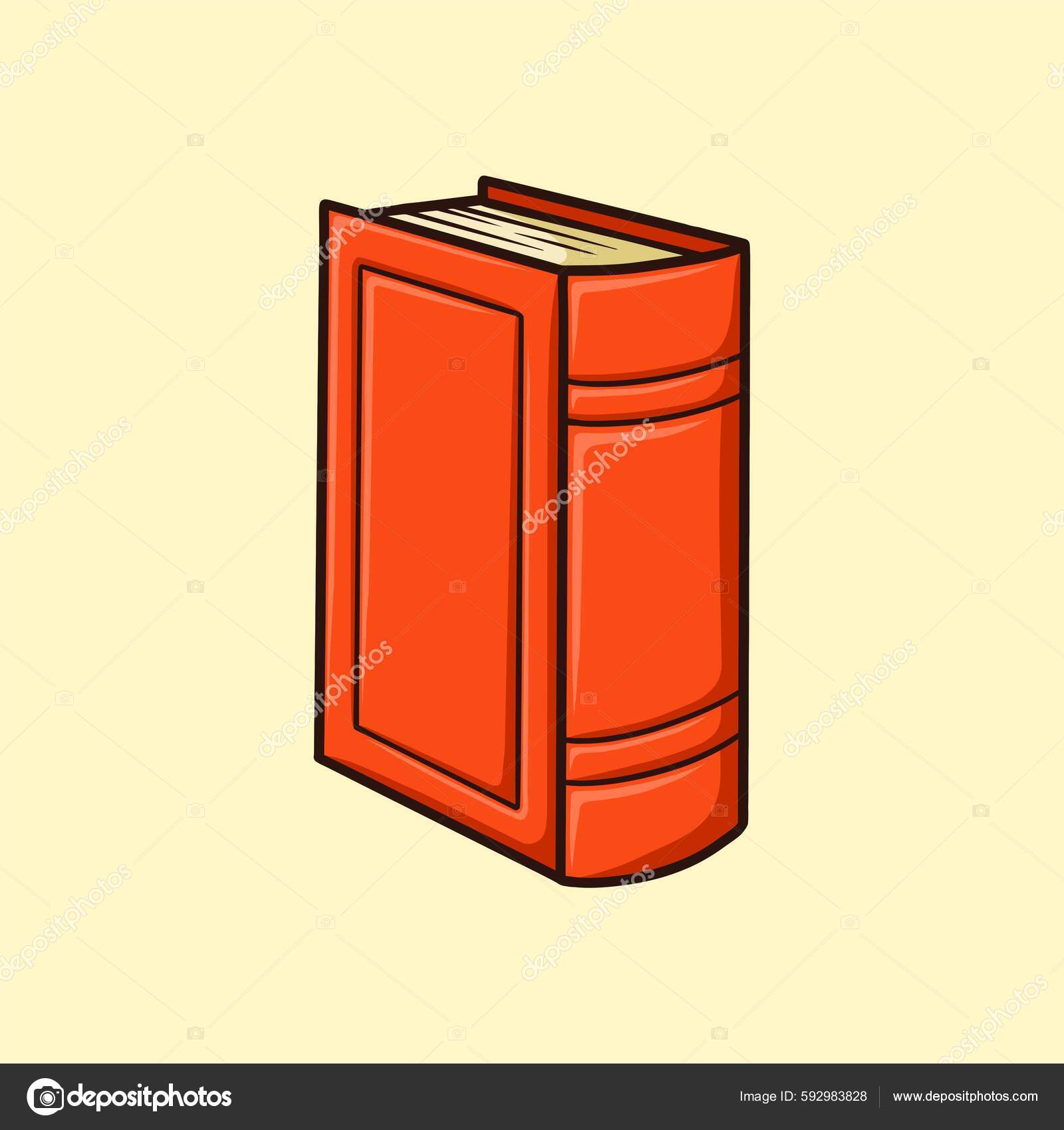One Red Book Standing Vector Cartoon Illustration Stock Vector by ...