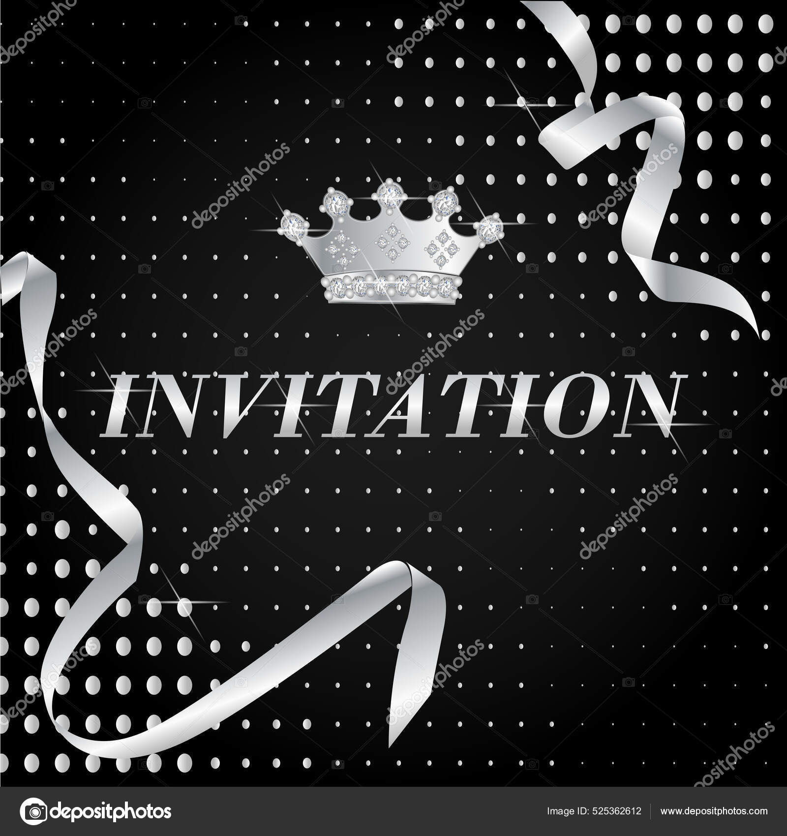Event invitation luxury design platinum crown invitation card, trendy ...