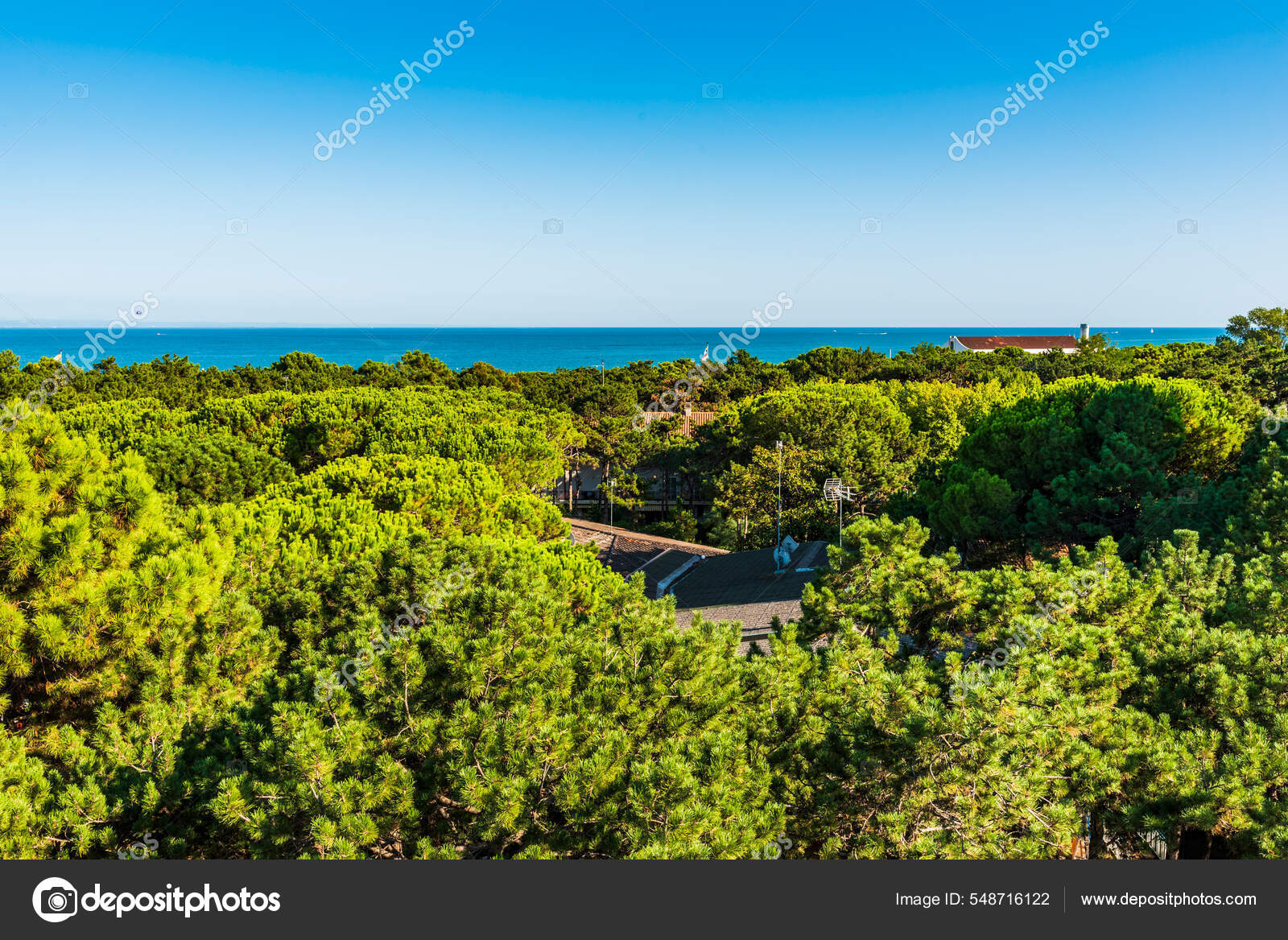 Lignano Pineta Dall'alto Italy August 2019 Beautiful View City – Stock ...
