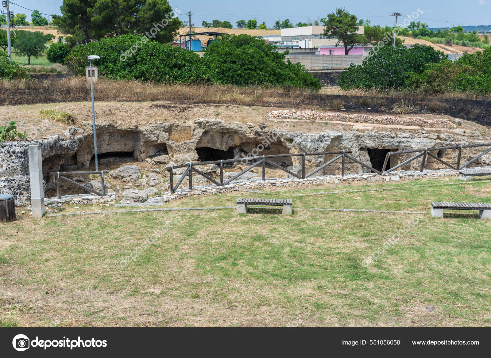 Massafra Its Ravines Houses Built Rock Puglia Discover Italy — Stock ...