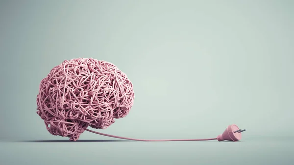 Human Brain Unplugged Usb Cable Mental Health Meditation Concept Render ...