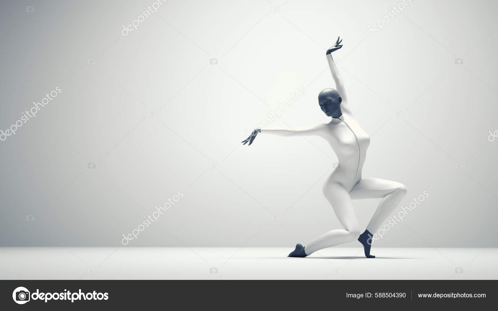 Abstract Woman Posing Dancing Dynamic Motion Balance Concept Render ...