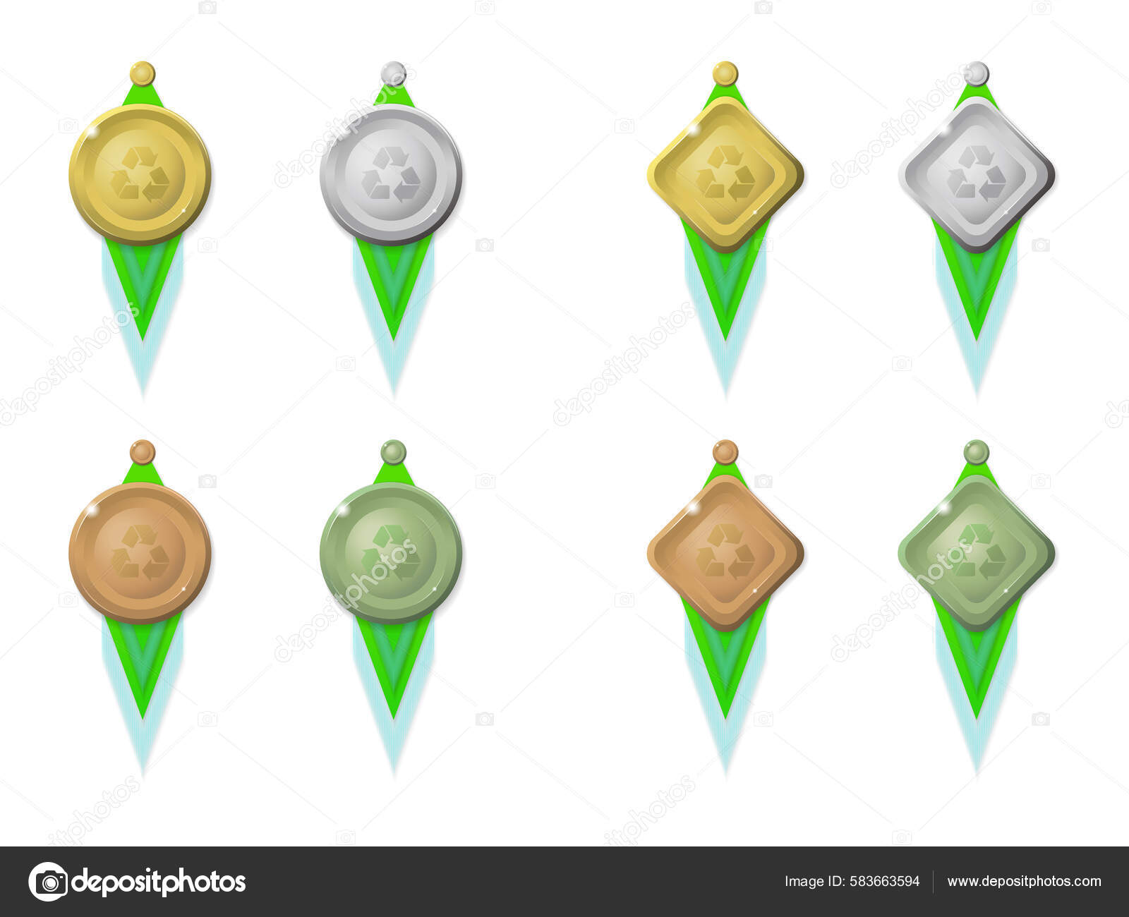 Medalla Multiusos Reciclaje Símbolo Trajes Para Certificado Elogio ...