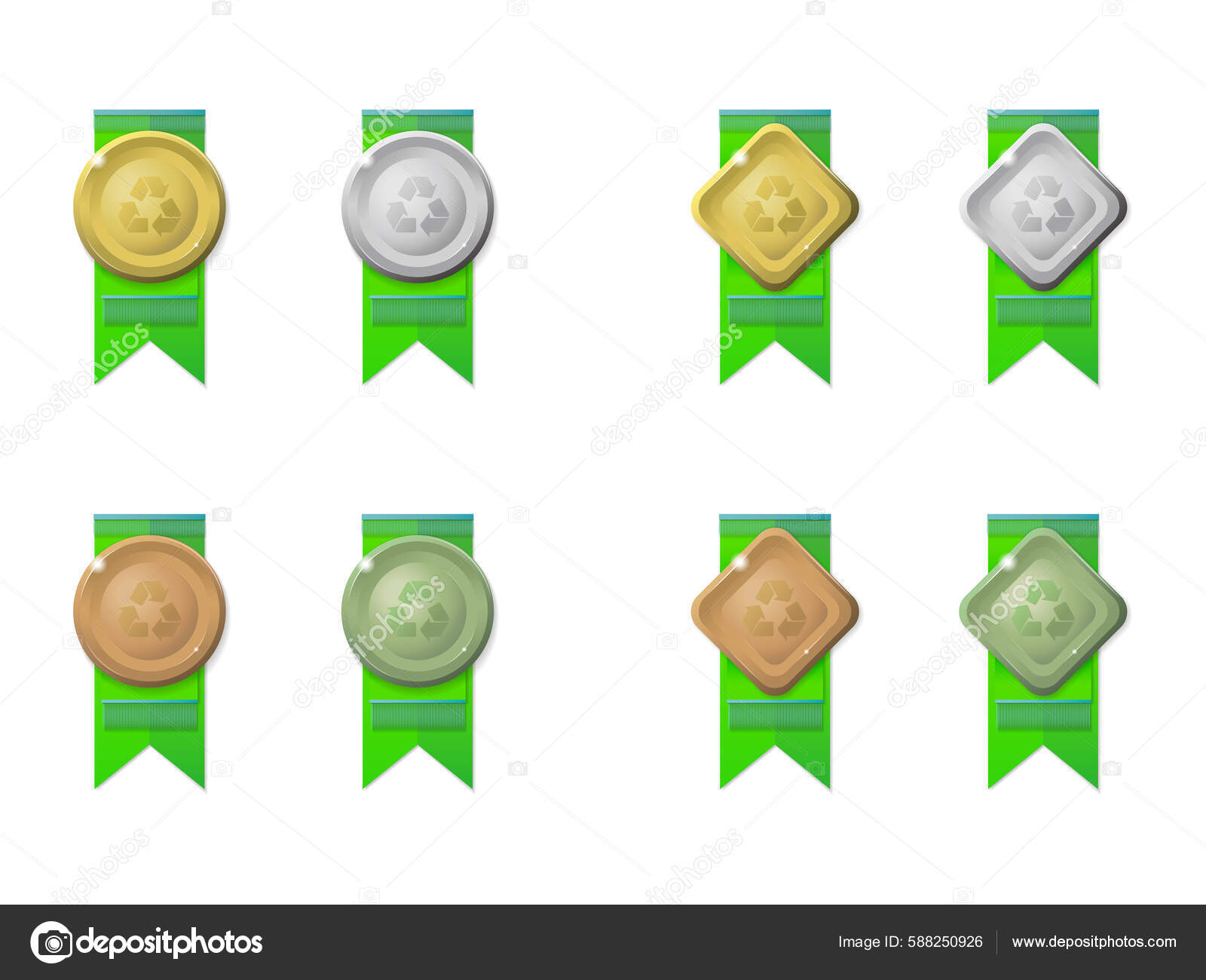 Multi Purpose Medal Recycling Symbol Suits Certificate Commendation ...