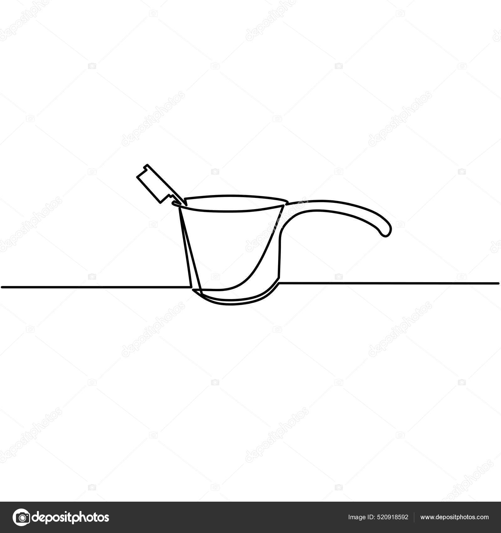 Continuous Line Drawing Water Dipper Object One Line Single Line Stock ...