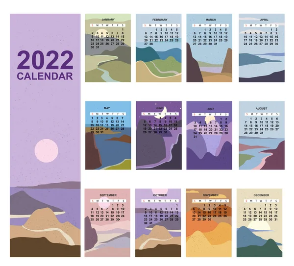 100,000 Calendario de paisaje 2022 Vector Images | Depositphotos