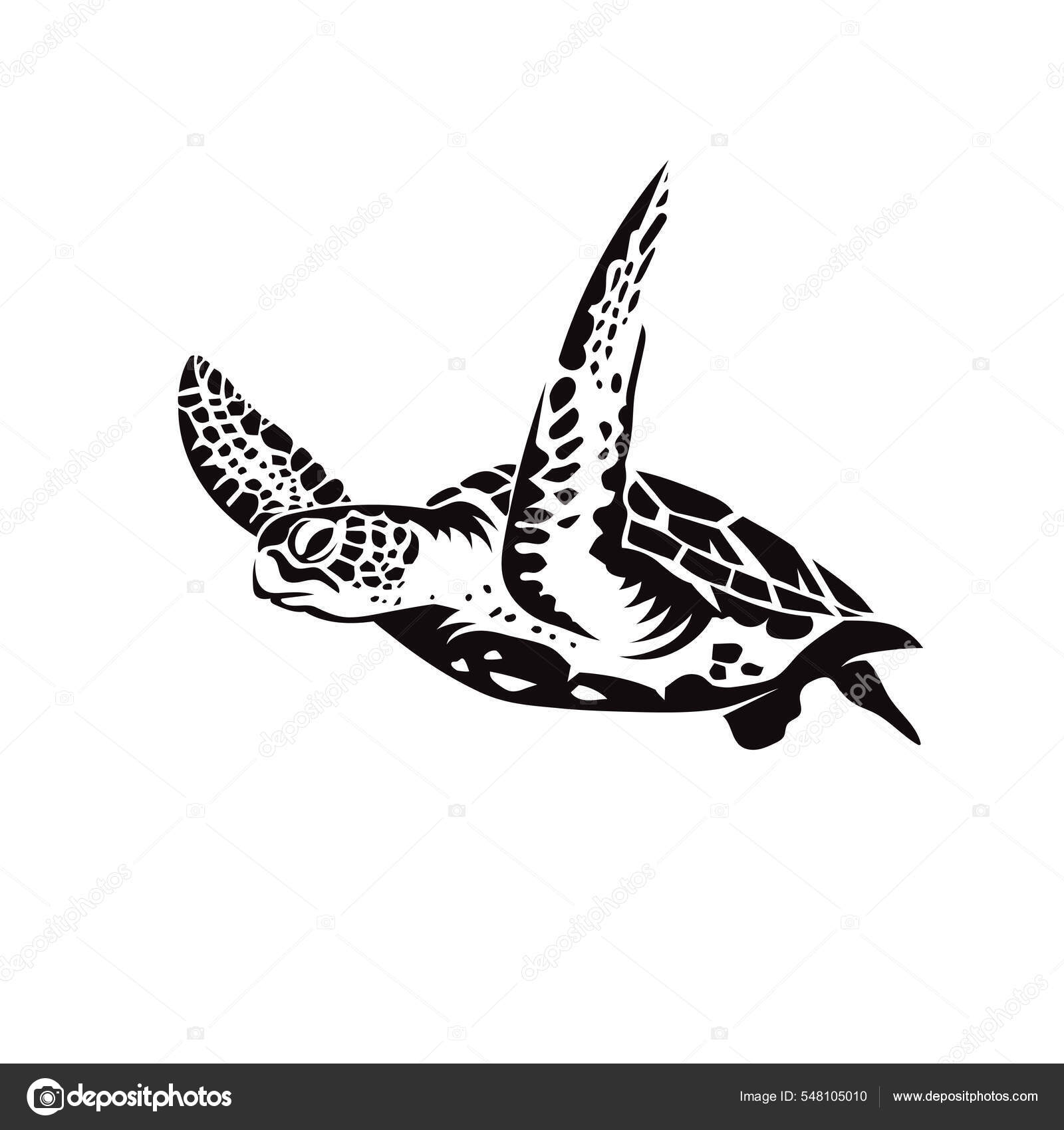 Sea Turtle Silhouette Vector