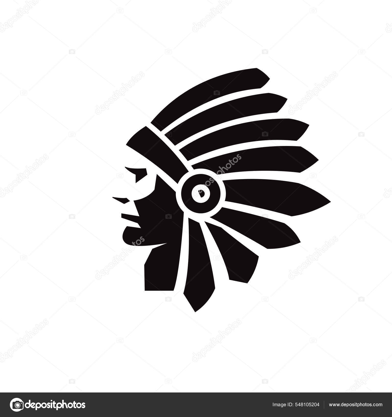 Native American Head Silhouette