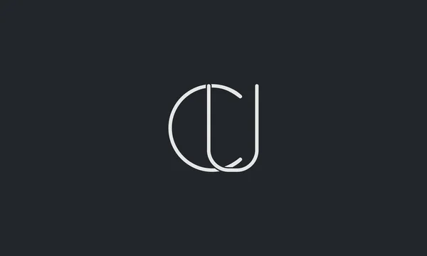 Initial letter CU uppercase modern lines Icon design template elements ...