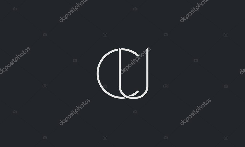 Initial letter CU uppercase modern lines Icon design template elements ...