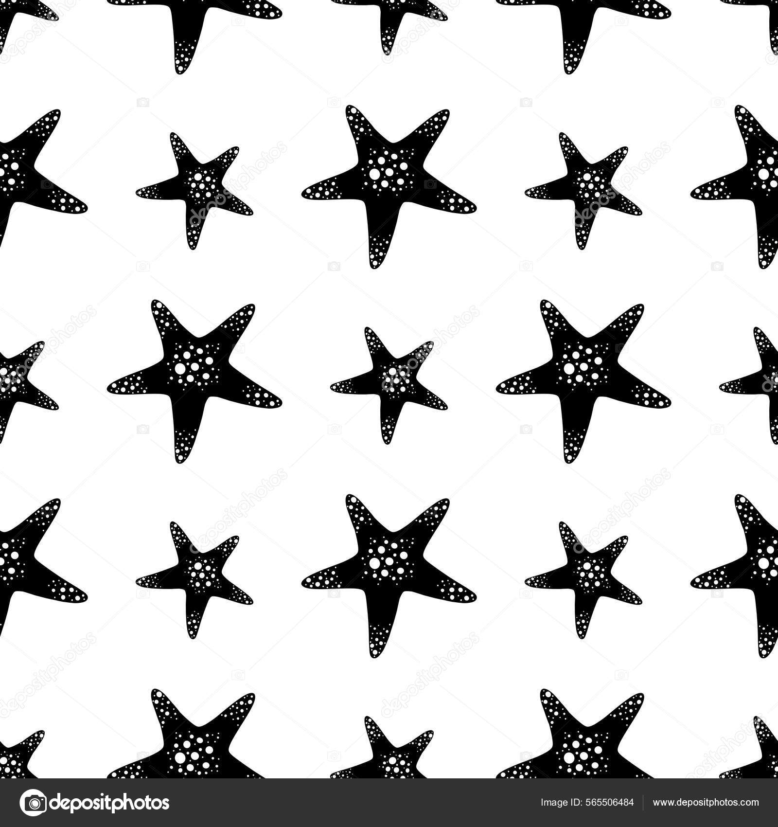 Summer seamless sea star pattern for fabrics and textiles and packaging ...