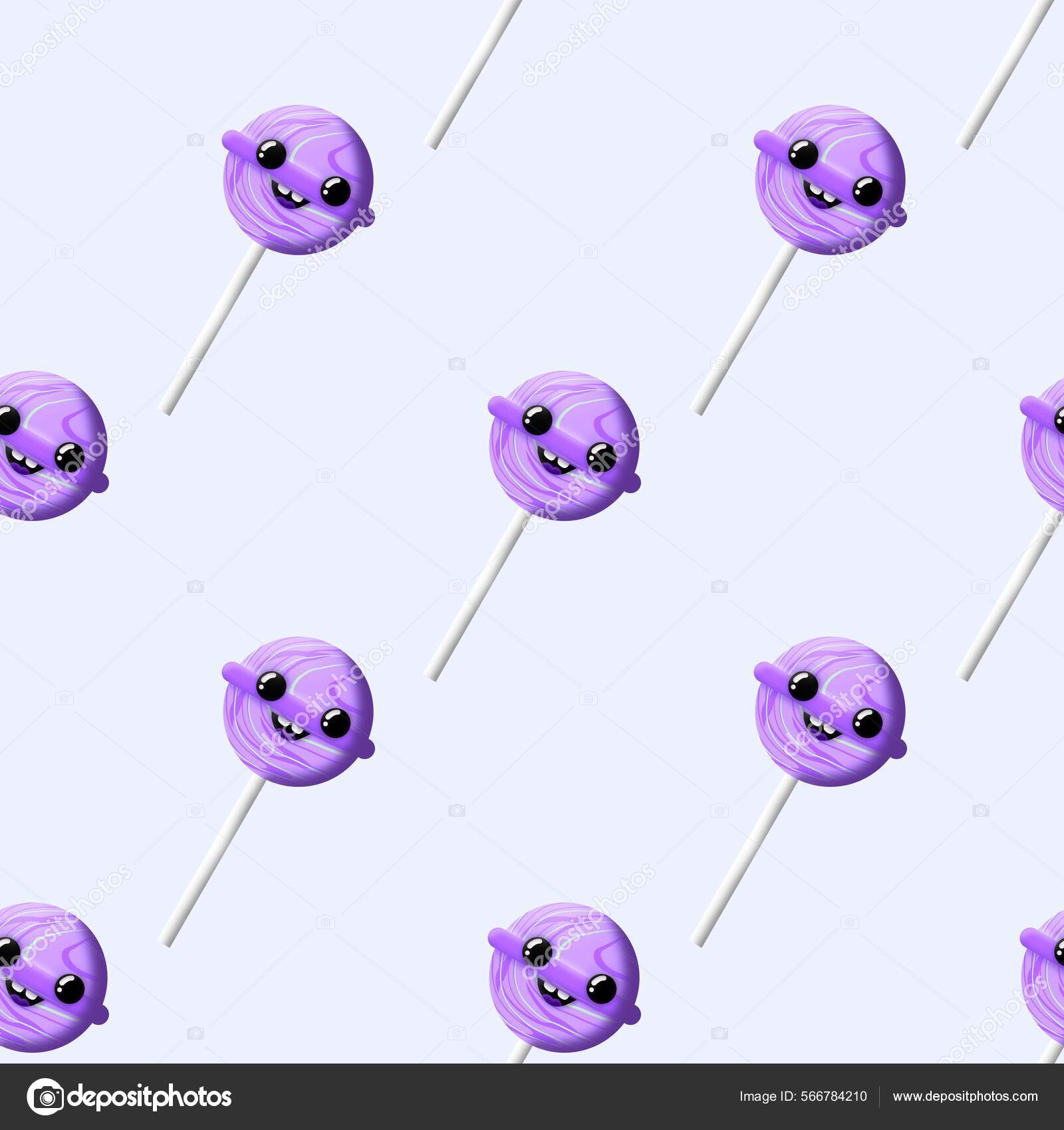 Kids cartoon seamless lollipop candy pattern for fabrics and packaging ...