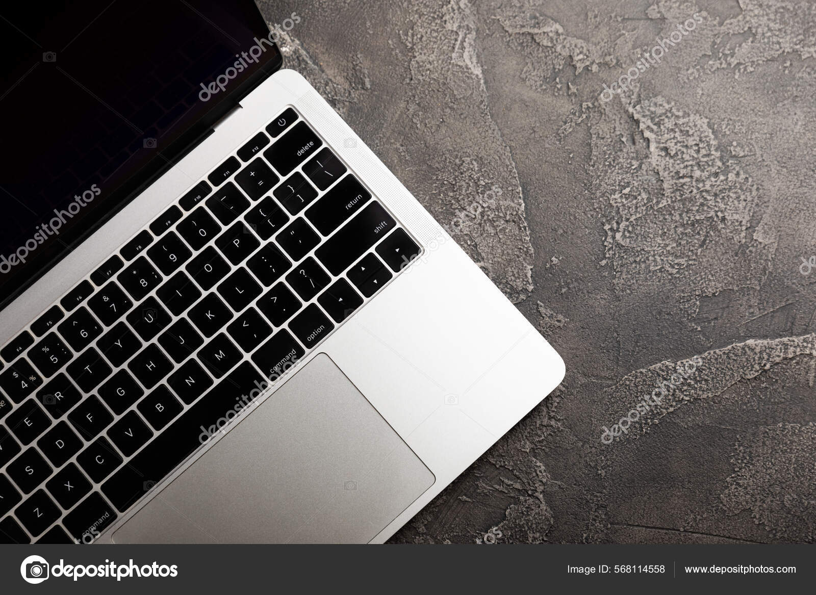 Laptop Klávesnice Top Pohled Notebook Černou Klávesnicí Černém Textuře ...