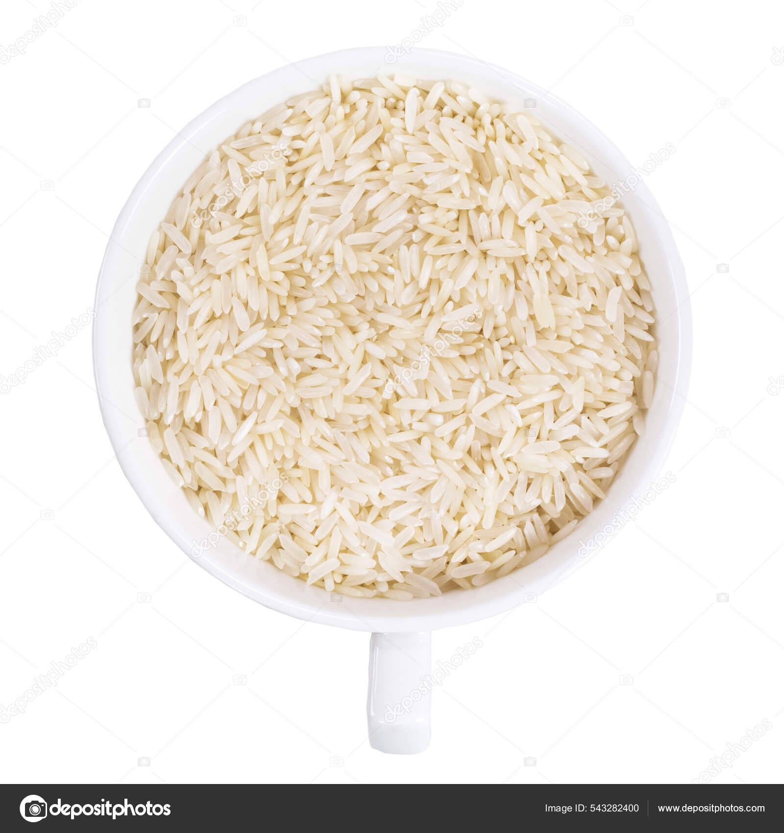 Rice Grain Ceramics Bowl Isolated White Background Closeup Top View ...