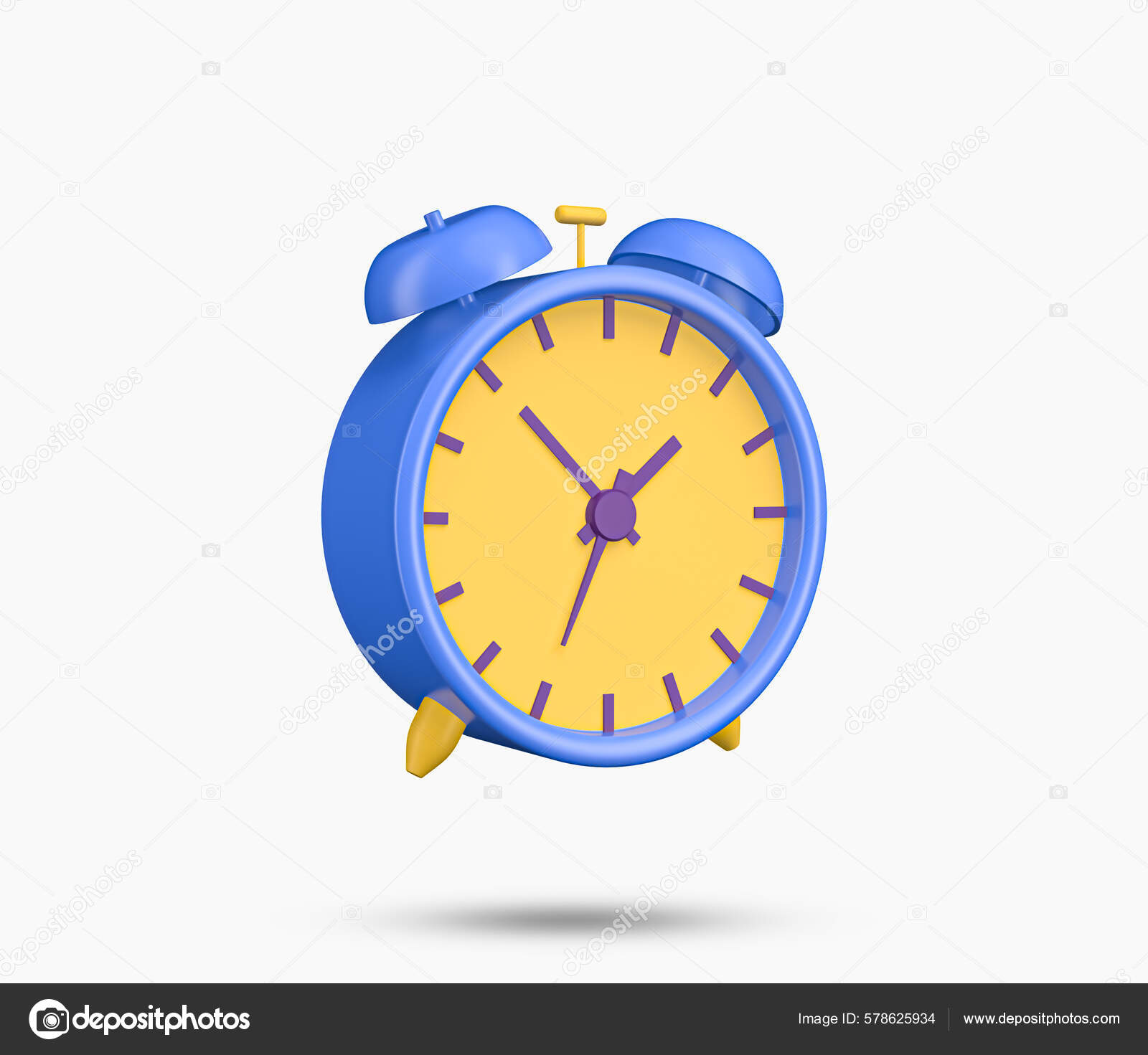 Table Clock Icon Realistic Alarm Clock Symbol Time Management ...