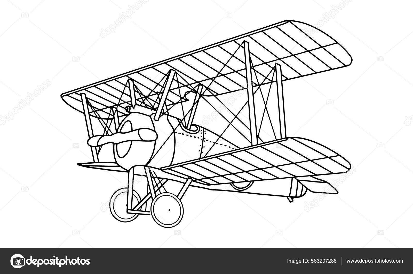 Avion Biplan Biplane Colorat Avioane Planse Getdrawings Guerre Mondiale ...