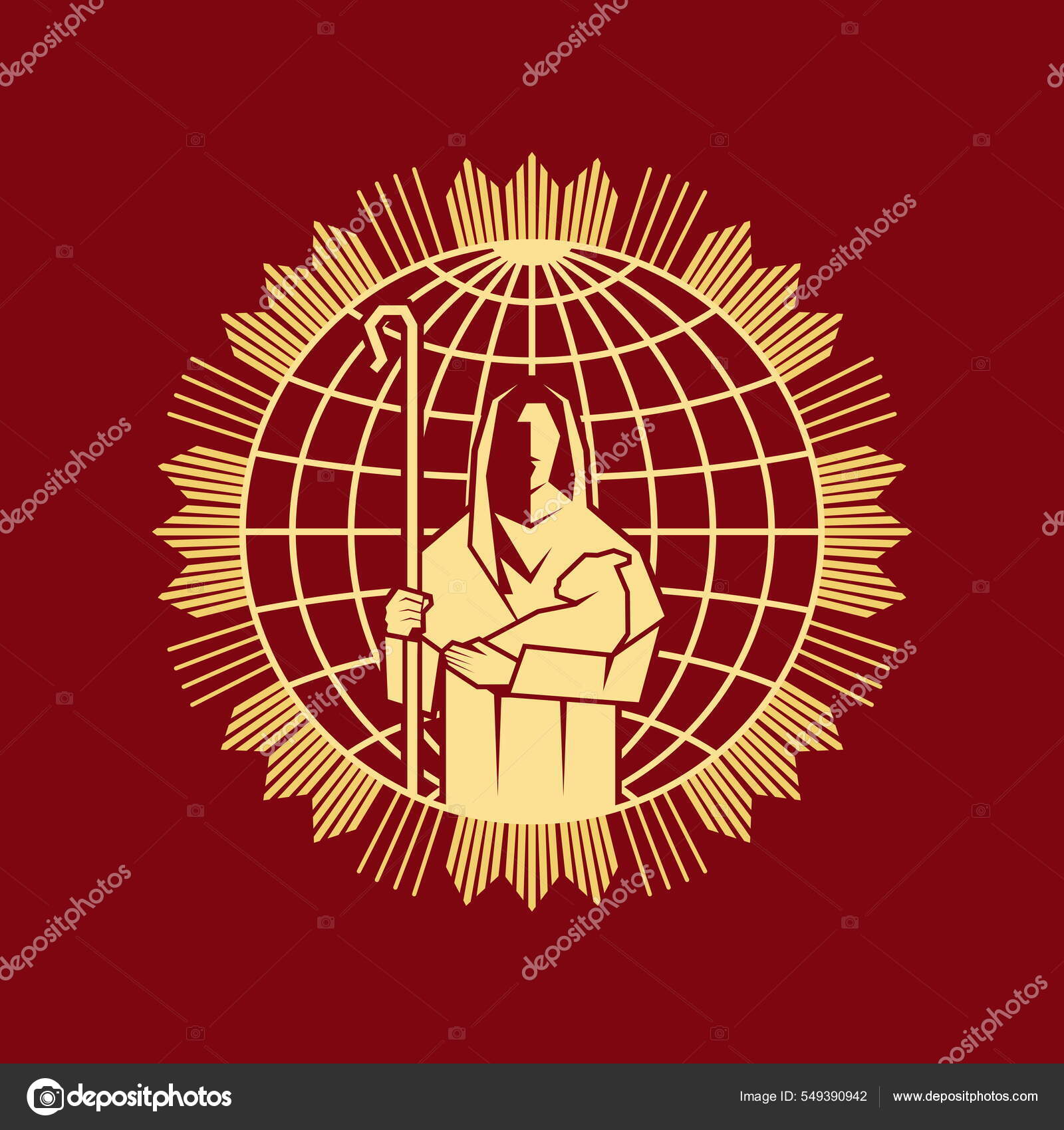 Yesus Kristus Adalah Gembala Yang Baik Dan Raja Alam Semesta Vektor ...