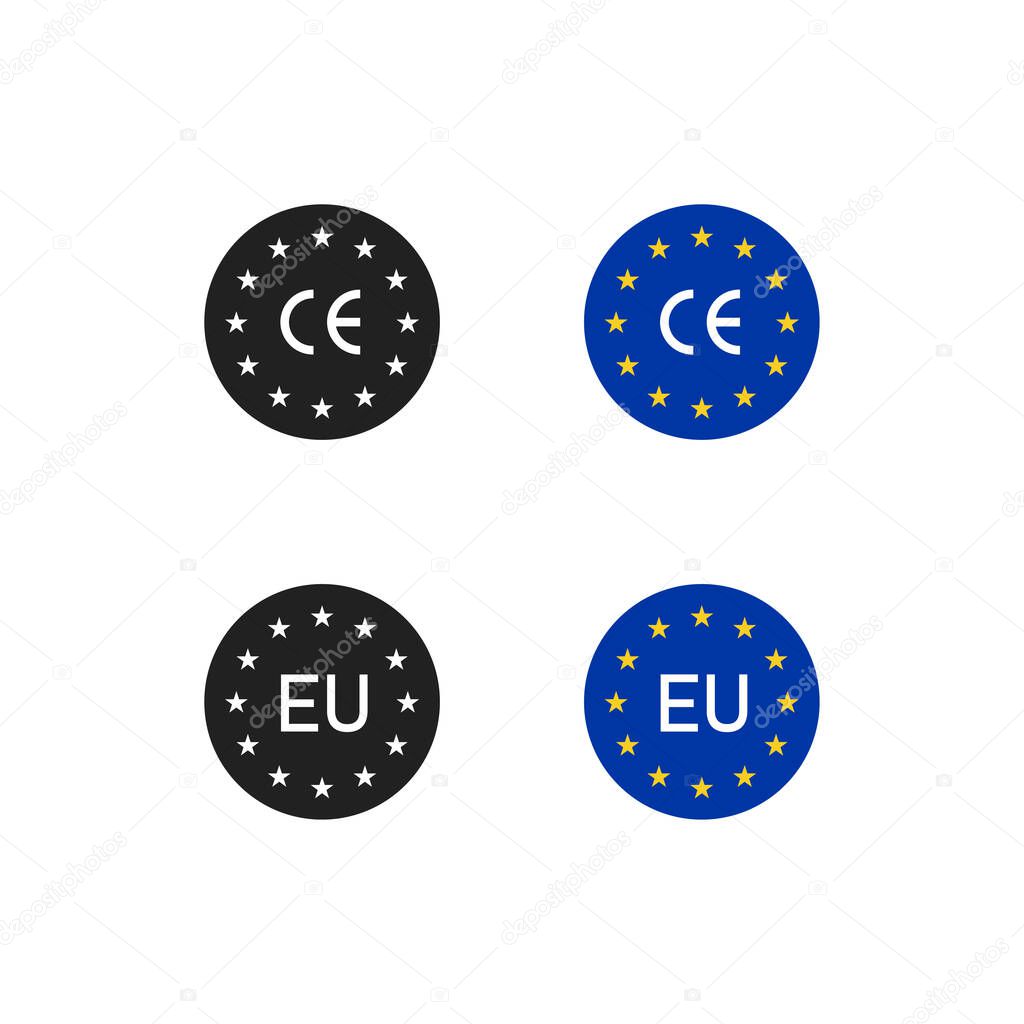 Marca CE, logotipo del icono de eu. Signo de Europa, símbolo de la ...