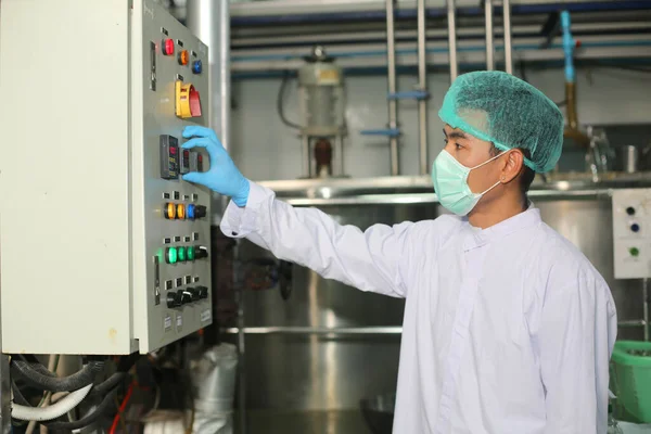 Asian worker labor working in food and beverage for drink industry ...