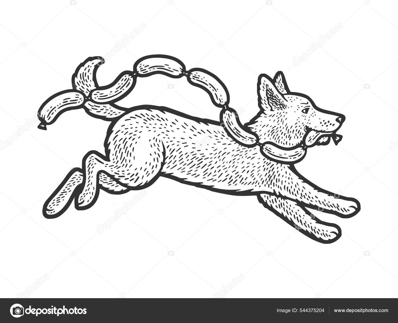 Running Greyhound Drawing