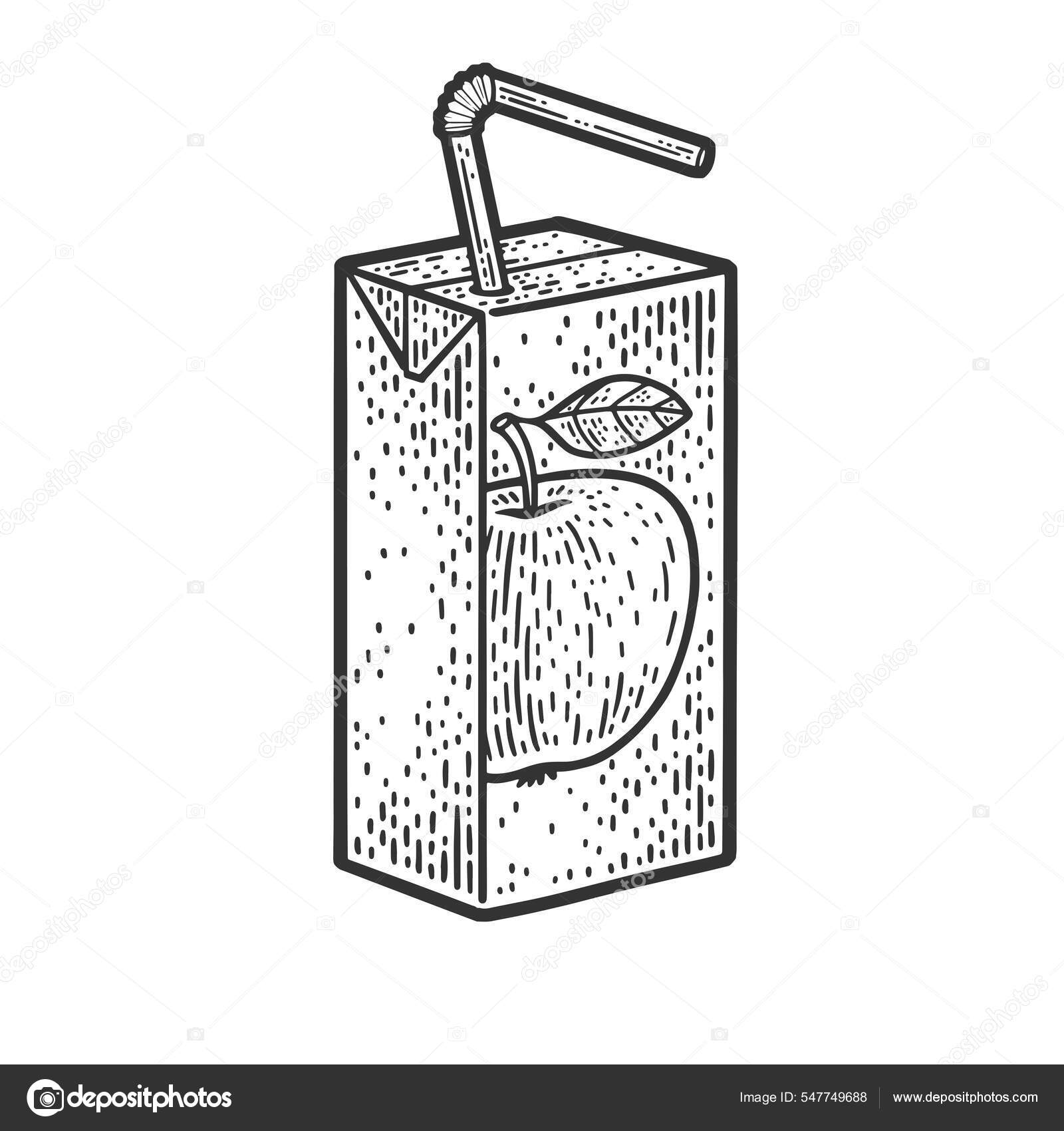 Apple juice sketch raster illustration Stock Illustration by ...