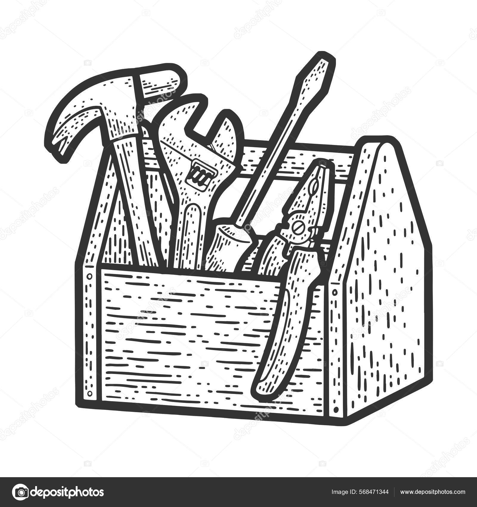 Caixa De Ferramentas Clipart Preto E Branco