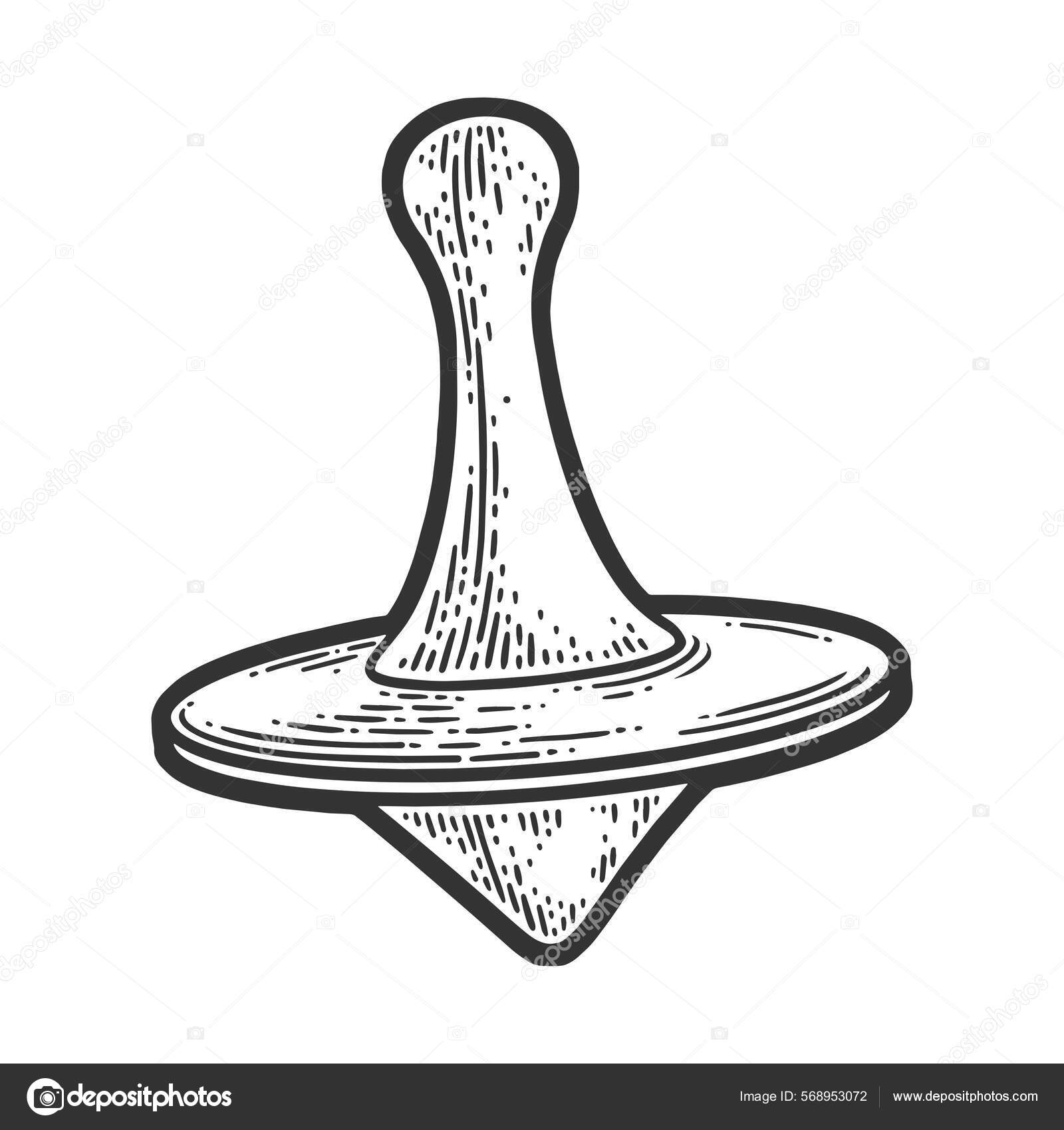 Toy Top Clipart Black And White