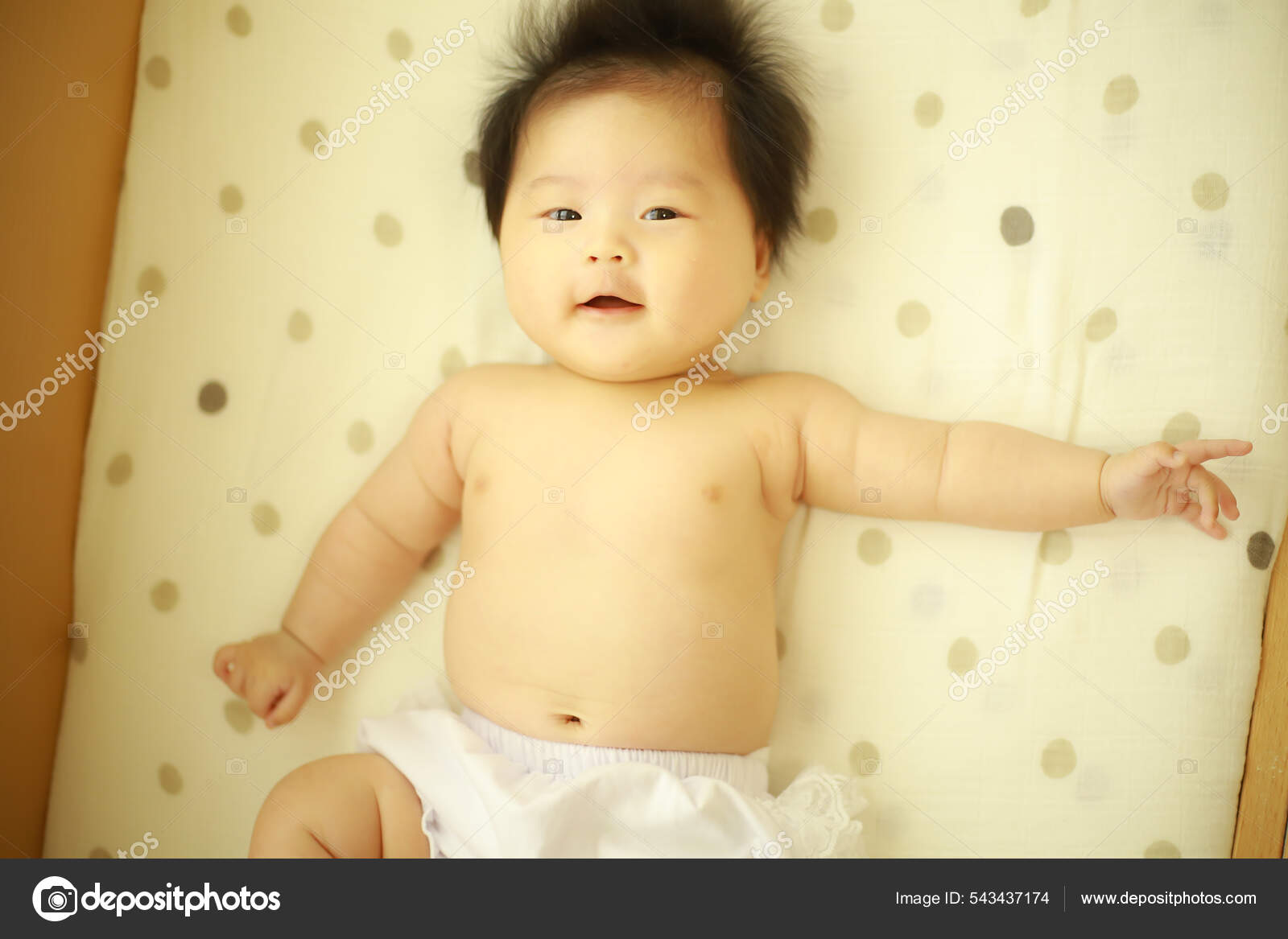 Cute Baby White Bed — Stock Photo © yamasan #543437174