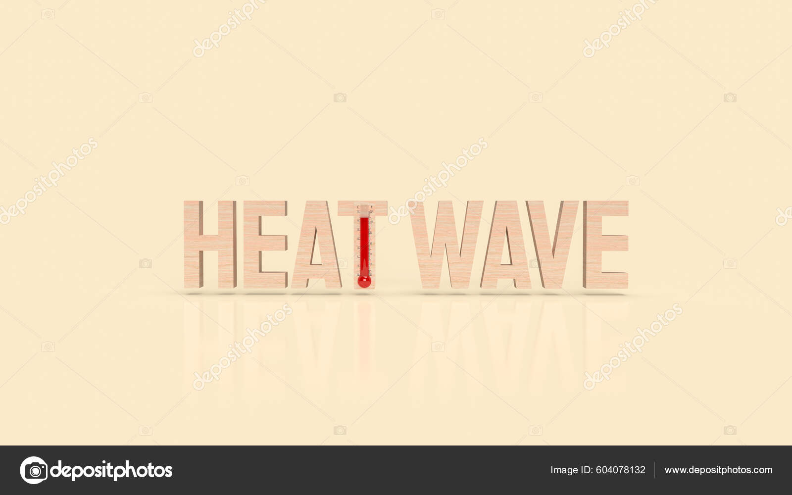 Heat Wave Text Thermometer Climate Change Concept Rendering — Stock ...