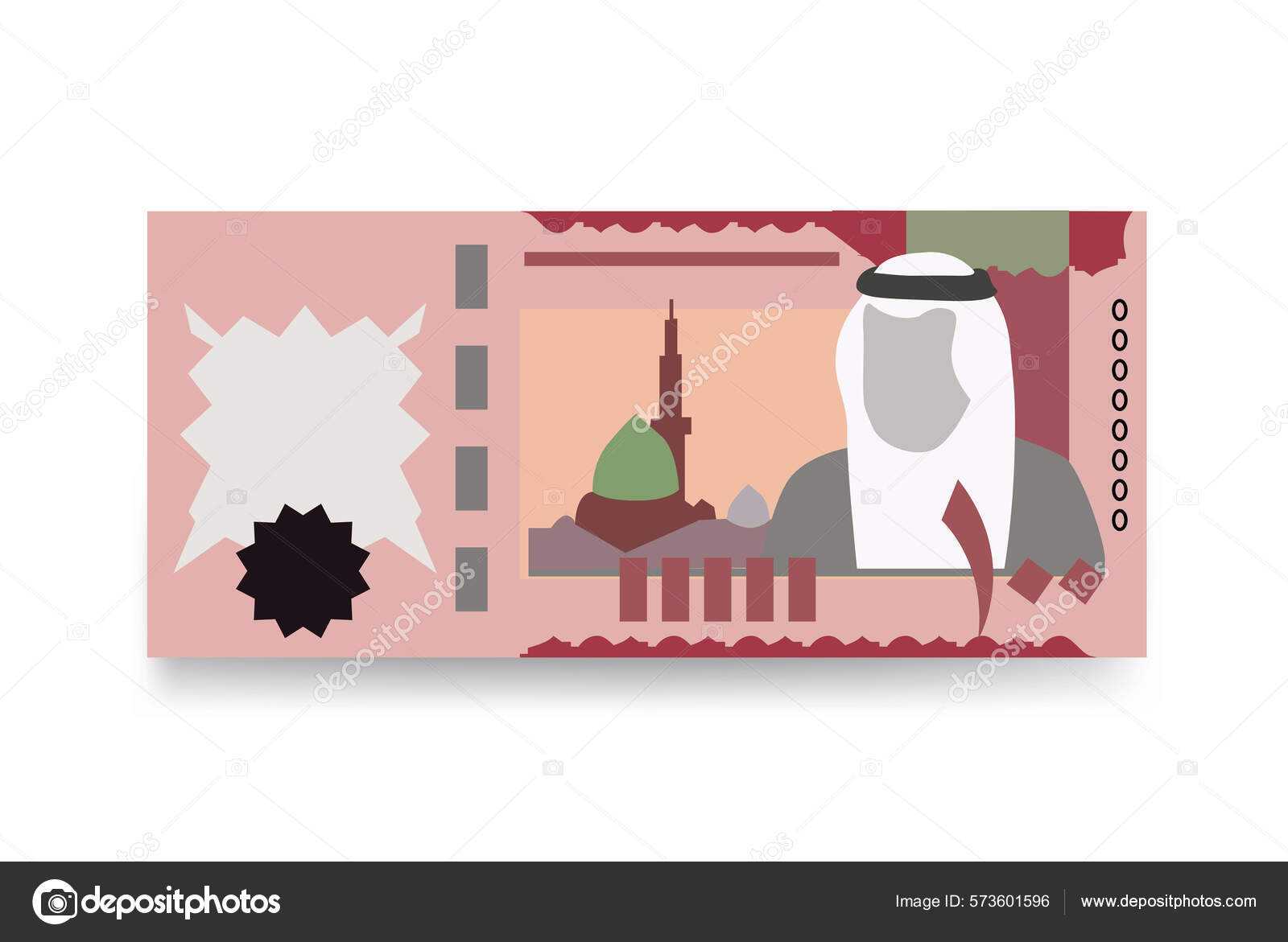 Saudi Riyal Vector Illustration Saudi Arabia Money Set Bundle Banknotes ...