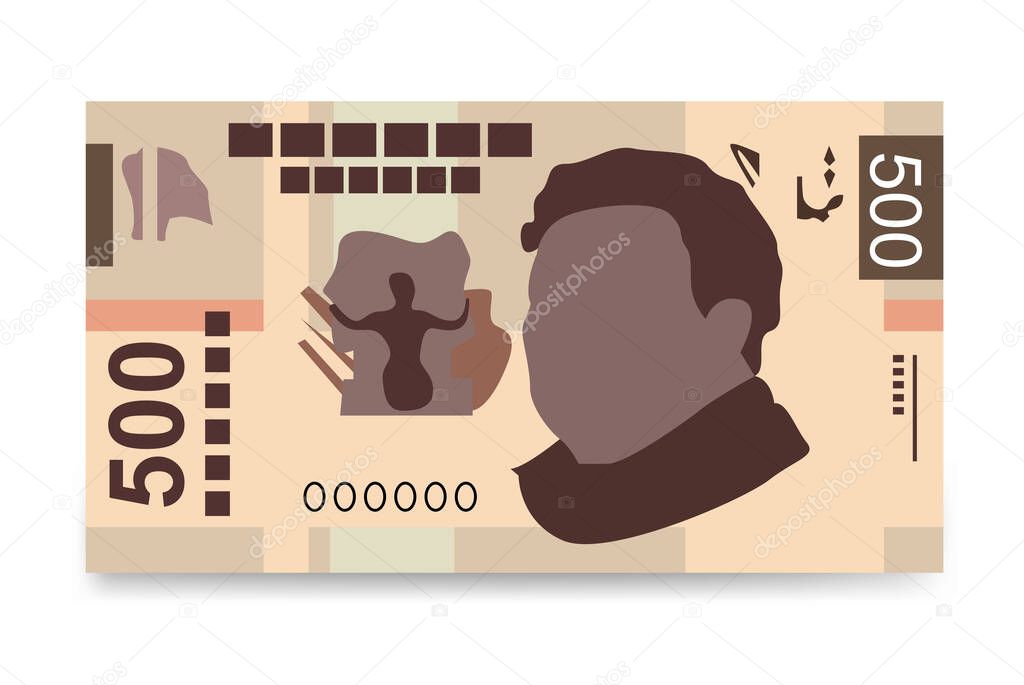 Peso Mexicano Vector Ilustración Dinero México Fijó Los Billetes Papel ...