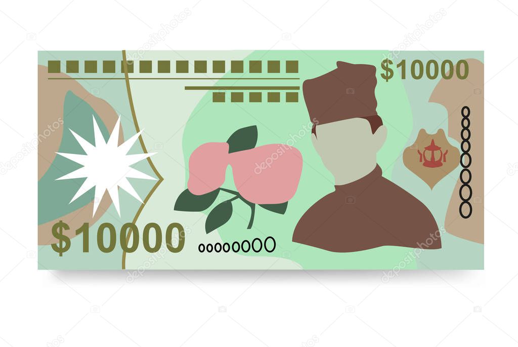 Brunei Dollar Vector Illustration (en inglés). El dinero de Brunéi fijó ...