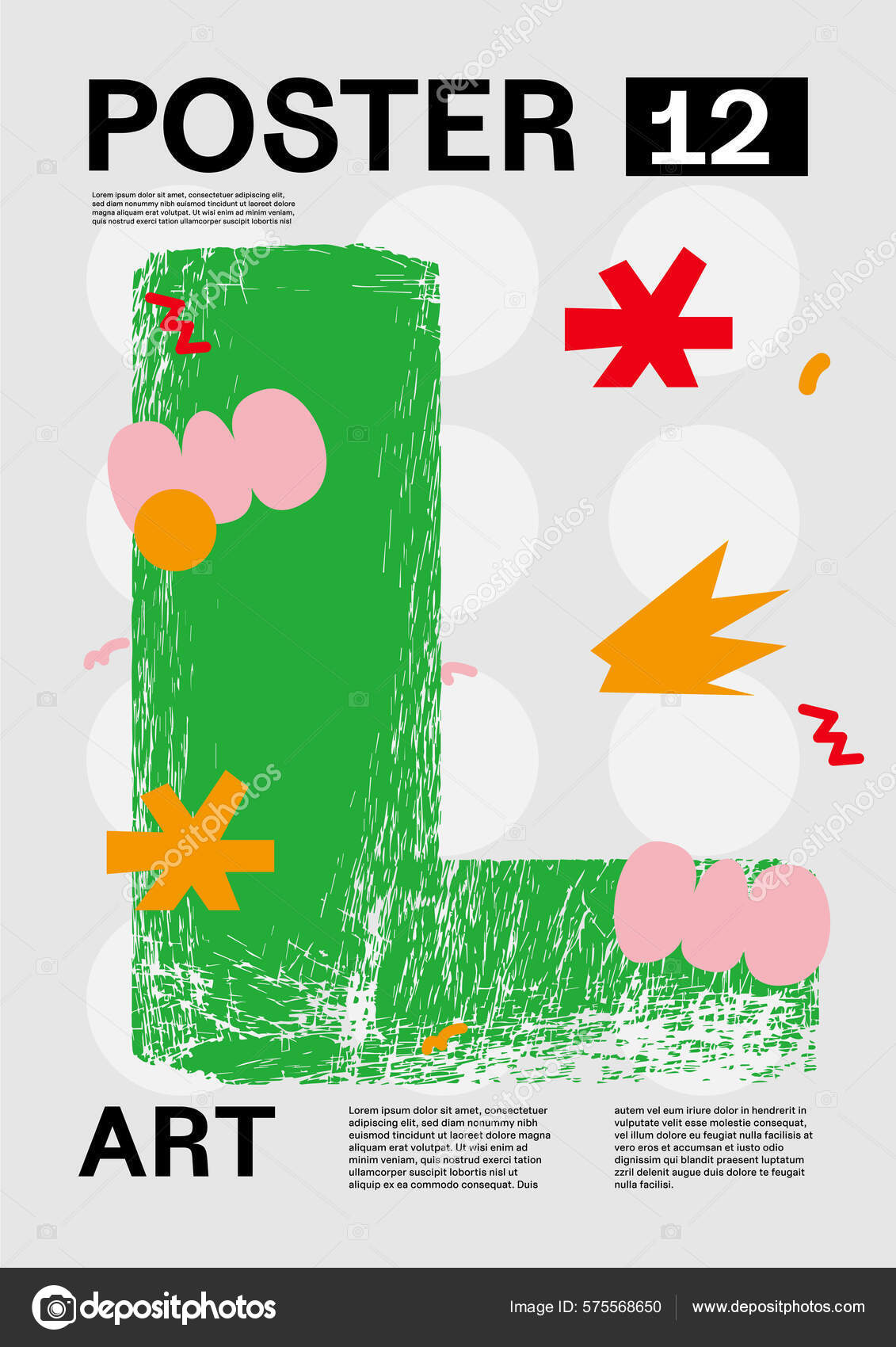 Letter Poster Layout Design Alphabet Cute Font Template Poster Banner ...