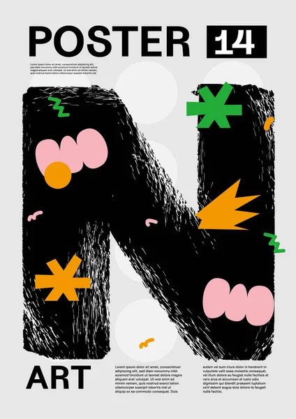 Figura Diseño Diseño Póster Números Linda Fuente Plantilla Cartel ...