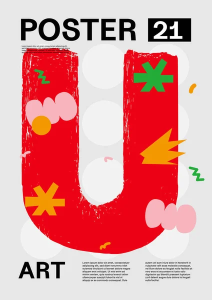 Letter Poster Layout Design Alphabet Cute Font Template Poster Banner ...