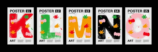Letter Poster Layout Design Alphabet Cute Font Template Poster Banner ...