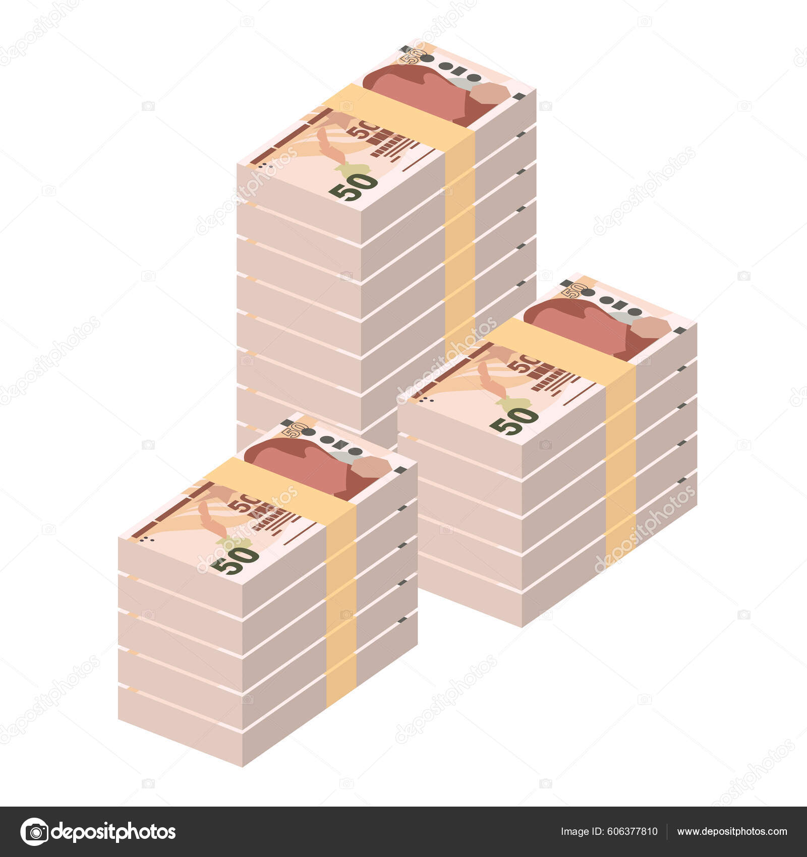 Turkish Lira Vector Illustration Turkey Money Set Bundle Banknotes ...